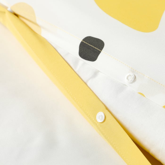 BRUKSVARA set 4 unit linen tempat tidur, kuning/putih, 240x220 cm ...