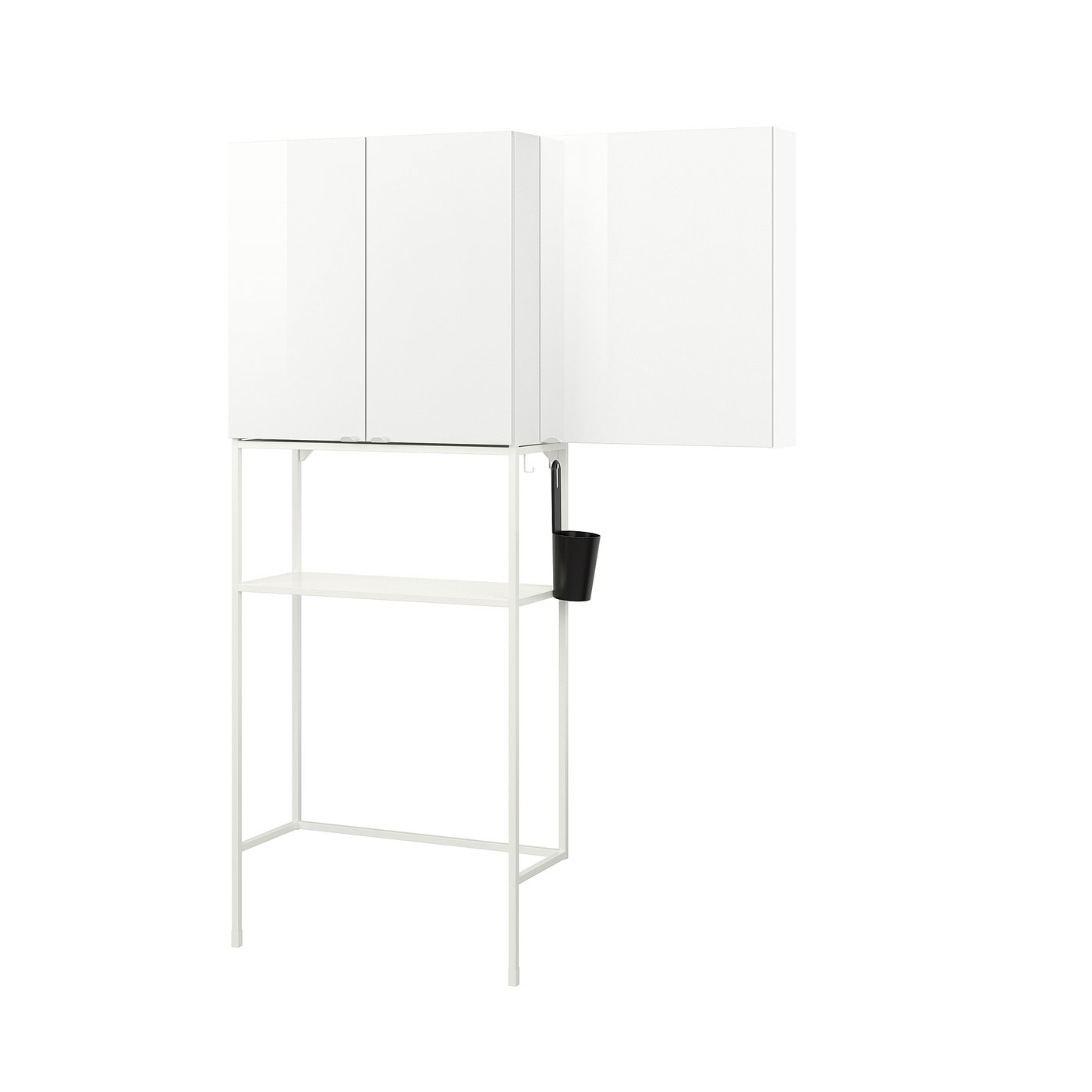 ENHET kombinasi storan, putih/berkilat putih, 140x32x204 cm - IKEA Malaysia