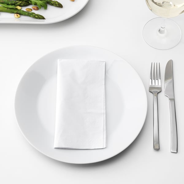 FANTASTISK napkin kertas, putih, 40x40 cm - IKEA