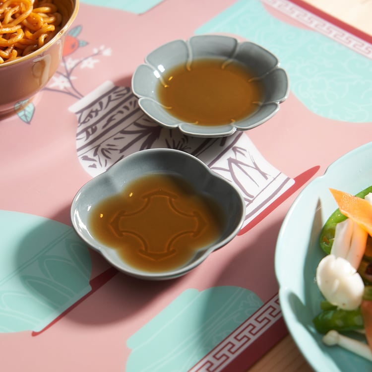 FÖSSTA set 2 unit piring sos, kelabu/hijau/kelopak - IKEA Malaysia