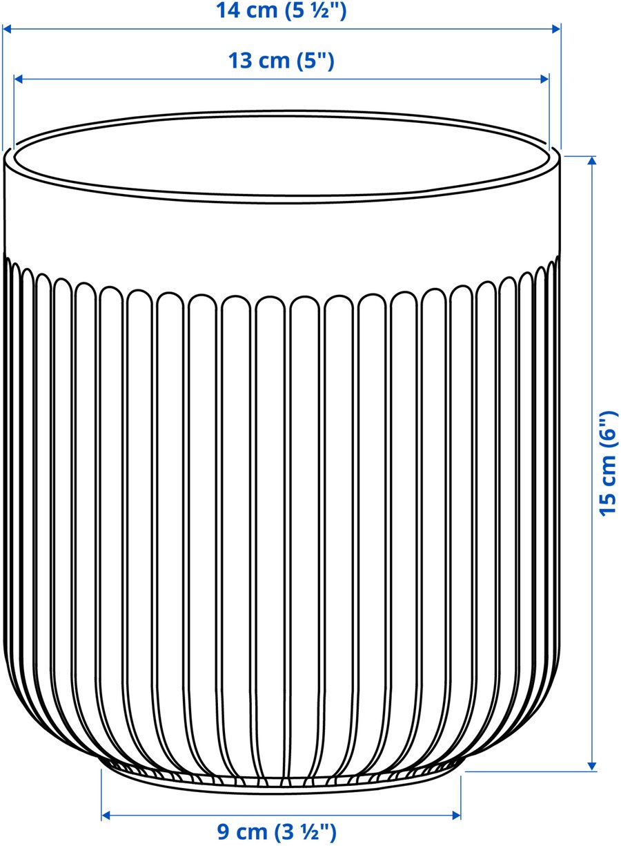 GRADVIS pasu, dalam/luar kelabu, 12 cm - IKEA Malaysia