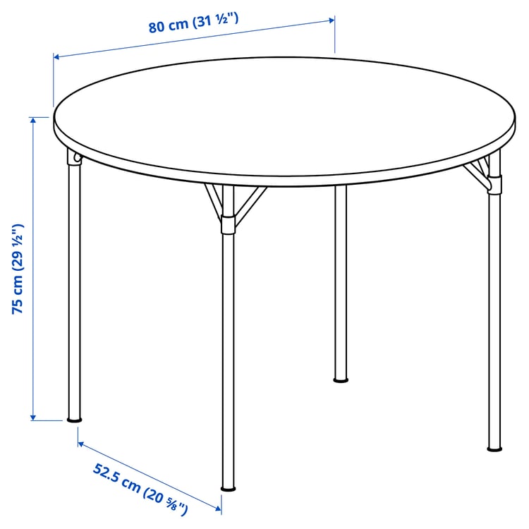 GRÖTÅN meja, kayu pain/coklat berwarna, 80 cm - IKEA Malaysia