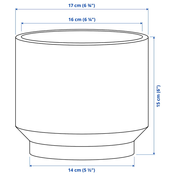 HONUNGSPALM pasu, dalam/luar/kelabu/kuning air, 15 cm - IKEA Malaysia