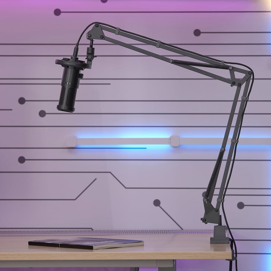 LÅNESPELARE cabang mikrofon, lekapan skru/antrasit - IKEA Malaysia