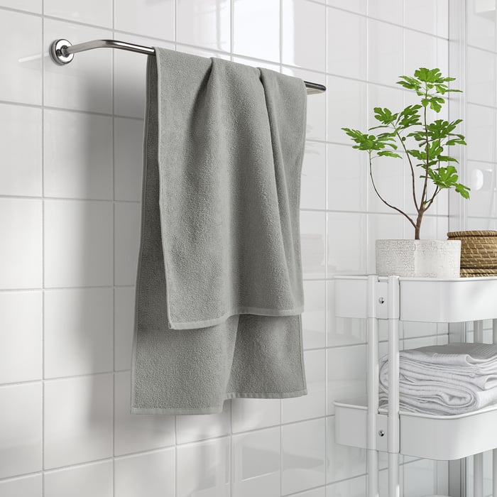 LUDDVIAL tuala mandi, kelabu, 55x120 cm - IKEA Malaysia