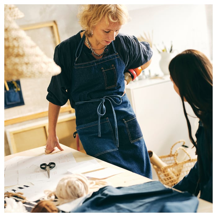 MÄVINN Apron, biru, 90x63 cm - IKEA