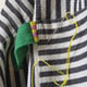 MÄVINN apron, hitam putih/jalur, 92x90 cm - IKEA Malaysia