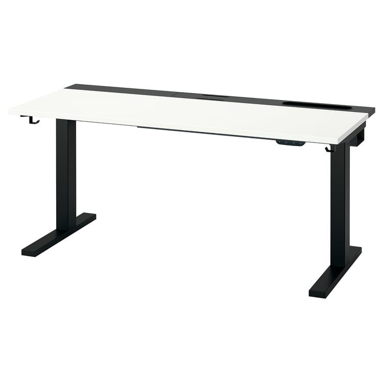 MITTZON meja duduk/berdiri, elektrik putih/hitam, 140x60 cm - IKEA Malaysia