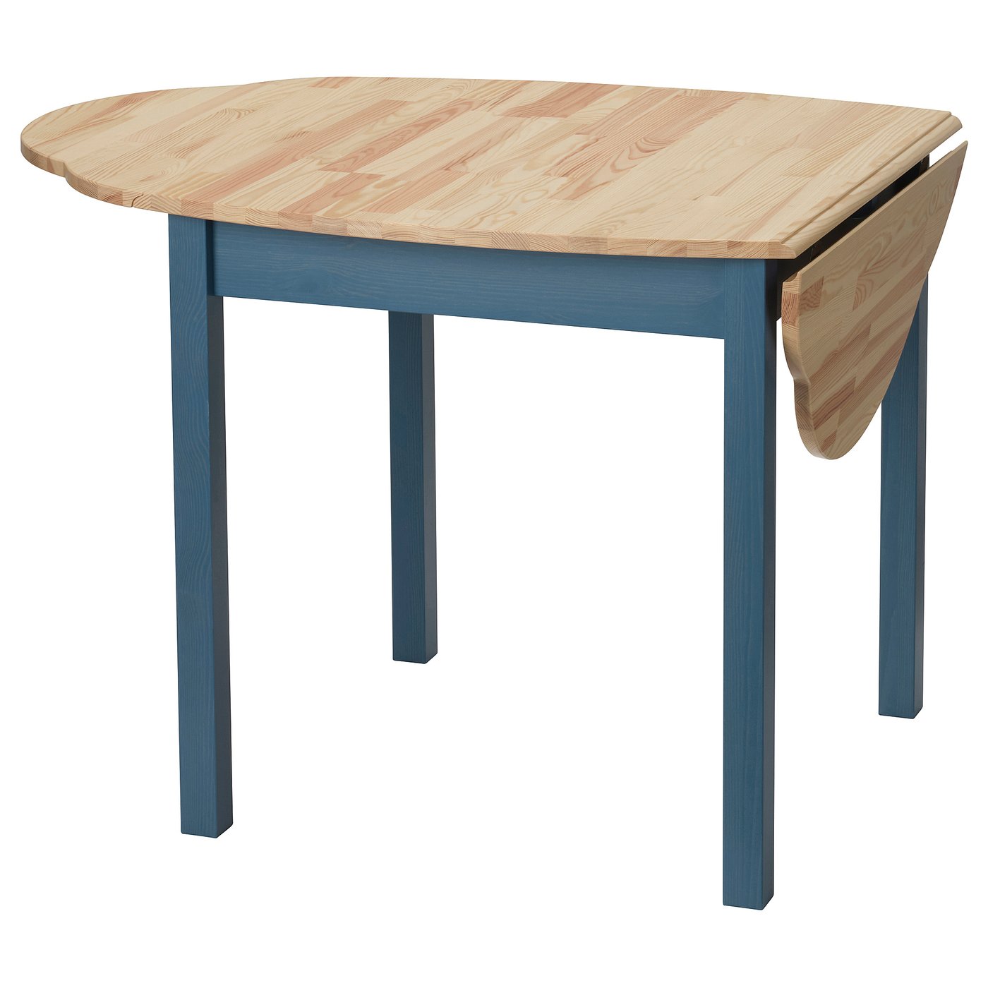 OMMJÄNGE meja berkepak, kayu pain/berwarna biru, 134x82 cm - IKEA Malaysia