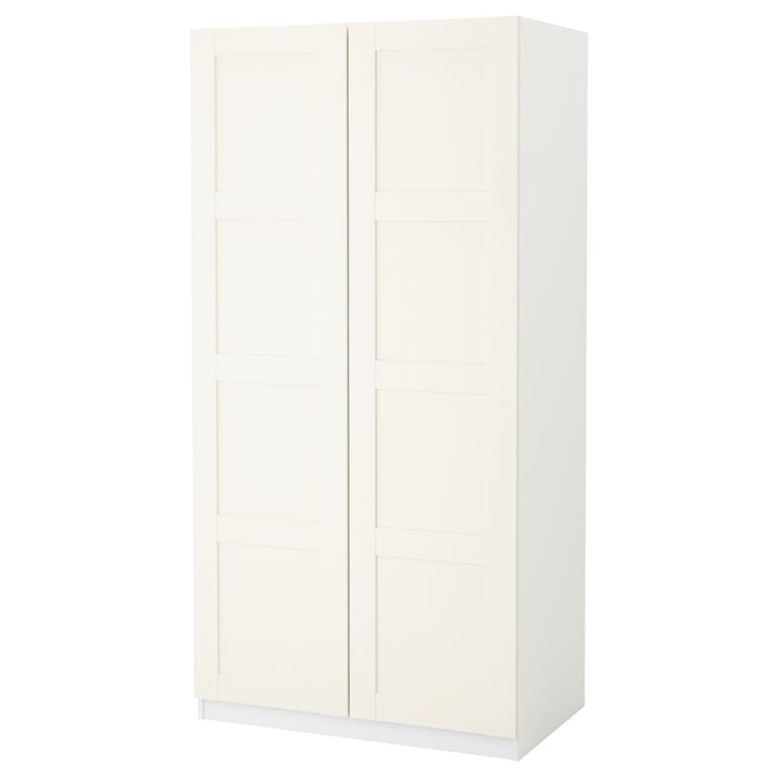PAX / BERGSBO almari pakaian, putih/putih, 100x60x201 cm - IKEA Malaysia