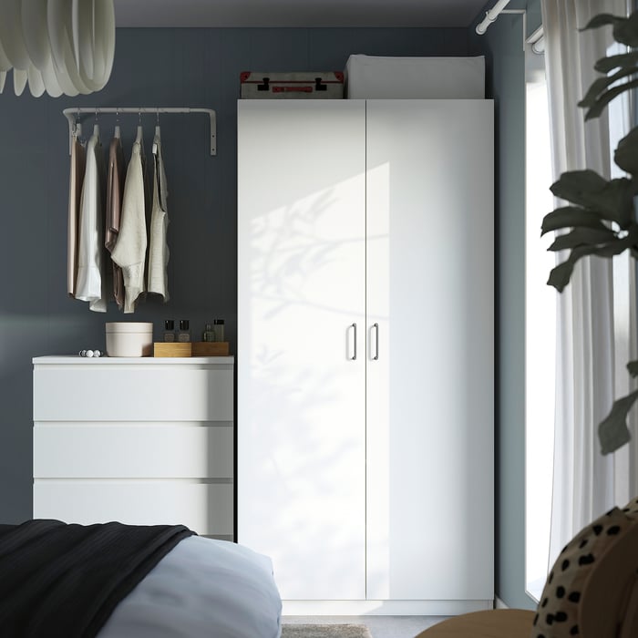 PAX / FORSAND almari pakaian, putih/putih, 100x60x201 cm - IKEA Malaysia