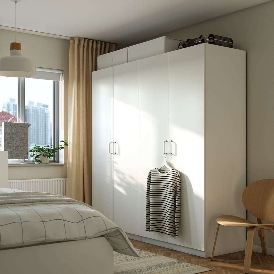 PAX / FORSAND almari pakaian, putih/putih, 200x60x201 cm - IKEA Malaysia