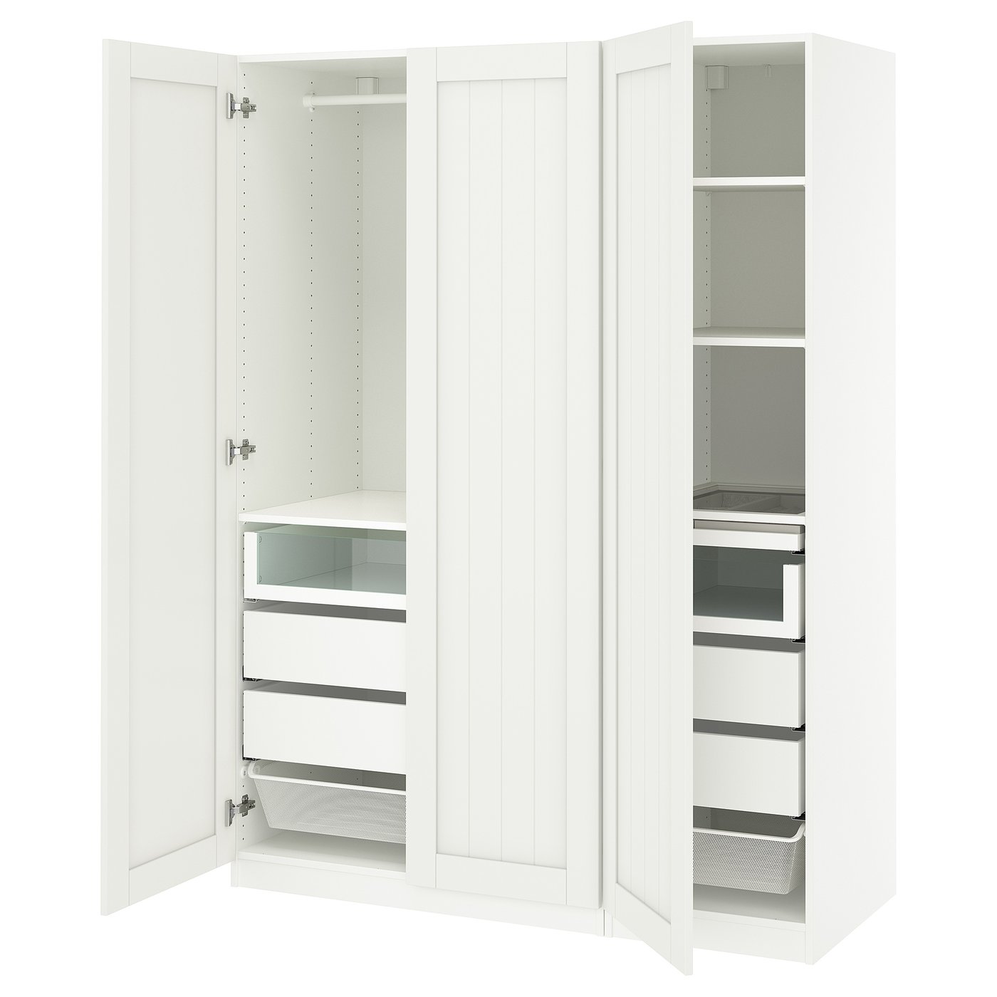 PAX / GULLABERG kombinasi almari pakaian, putih/putih, 150x60x201 cm ...