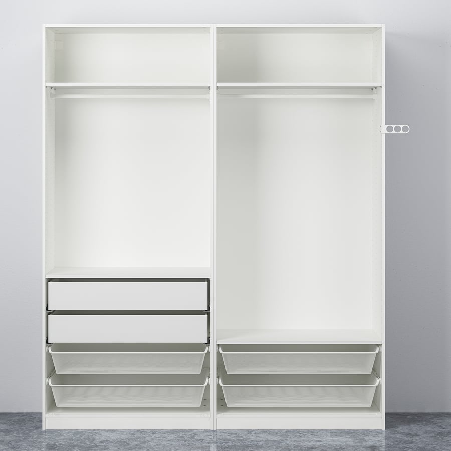 PAX / GULLABERG kombinasi almari pakaian, putih/putih, 200x60x236 cm ...