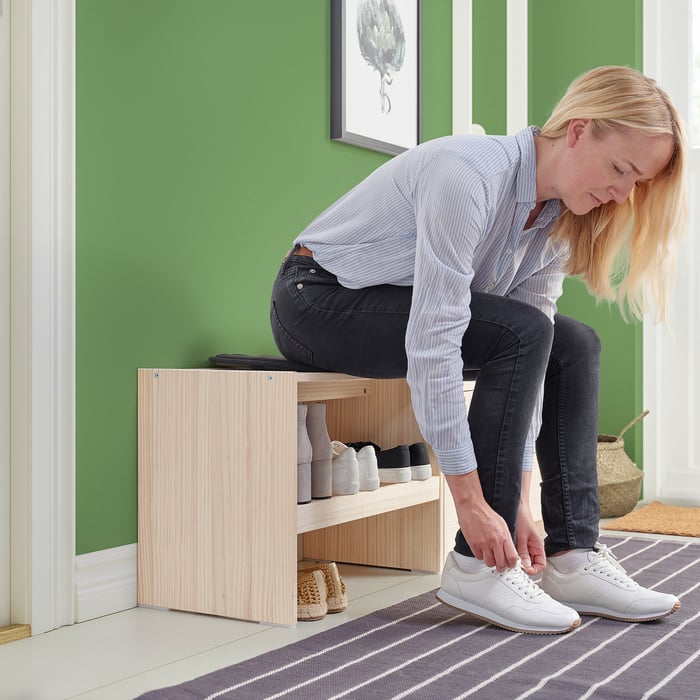 RAGGBERG bangku dgn storan kasut, kayu pain, 60x35x45 cm - IKEA Malaysia