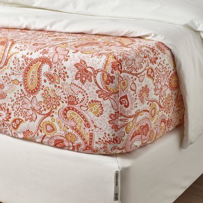 RODGERSIA cadar sama sendat, merah jambu/putih, 90x200 cm - IKEA Malaysia