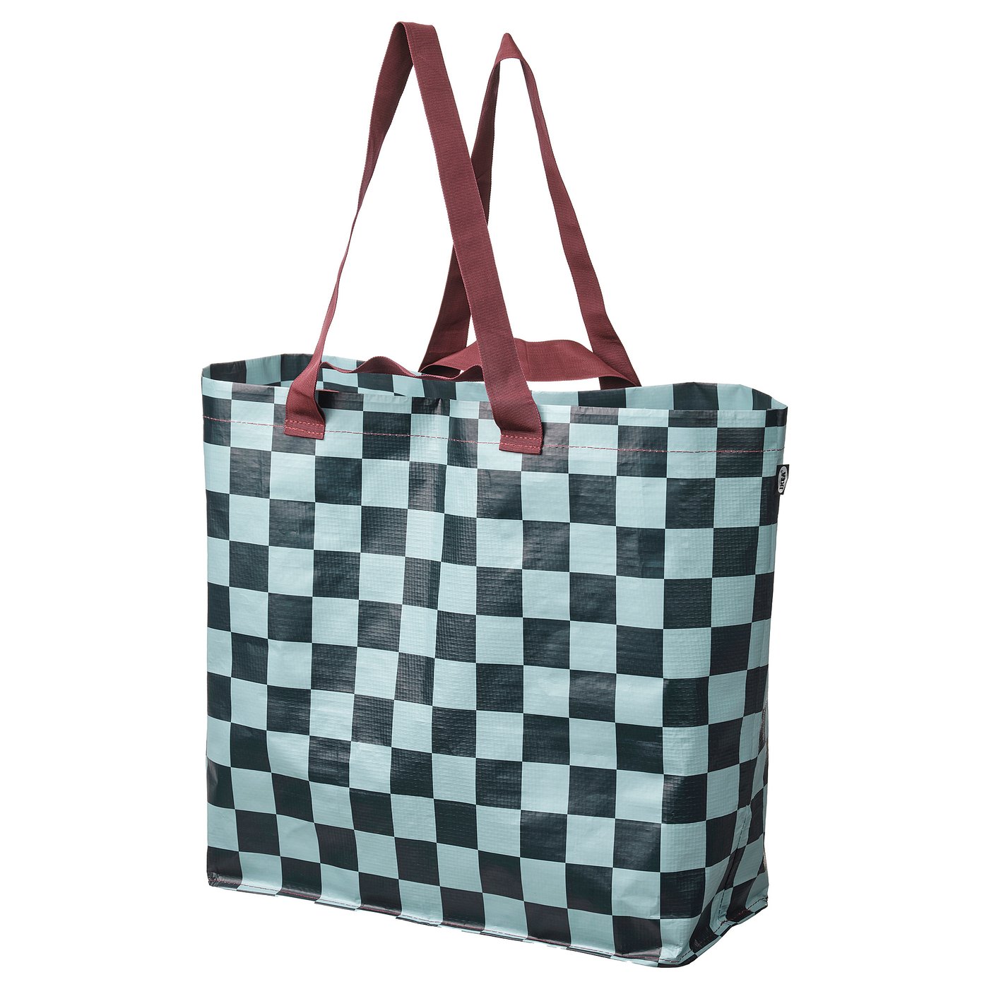 SÄCKKÄRRA beg, hitam biru/kelabu muda firus corak berpetak, 18x45x45 cm ...