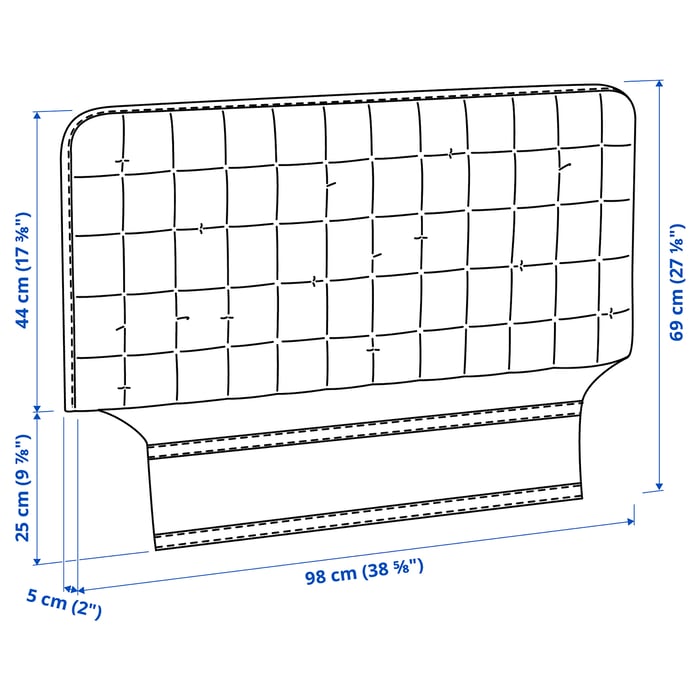 SLÄKT kepala katil dengan sarung, Vissle kuning air - IKEA Malaysia