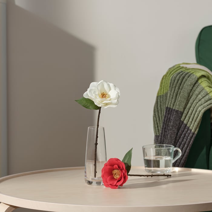 SMYCKA bunga tiruan, dalam/luar /Camellia putih, 28 cm - IKEA Malaysia