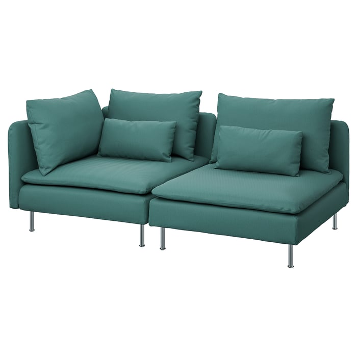 SÖDERHAMN sofa 3 tempat duduk, dengan hujung terbuka/Kelinge kelabu ...