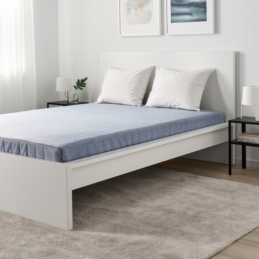 VADSÖ tilam spring, Lebih padat/biru muda, 90x200 cm - IKEA Malaysia