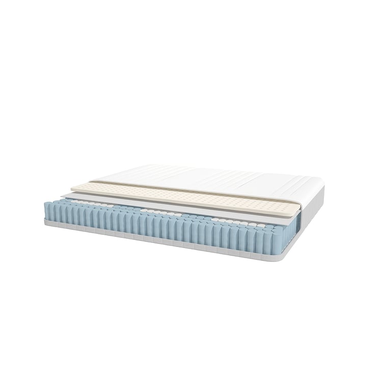 VITMÅSEN tilam spring poket, dengan lateks Lebih padat/biru muda ...