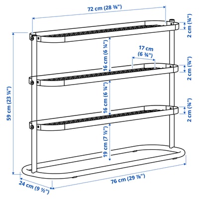 ÄLGANÄS shoe rack, black, 76x24x59 cm - IKEA