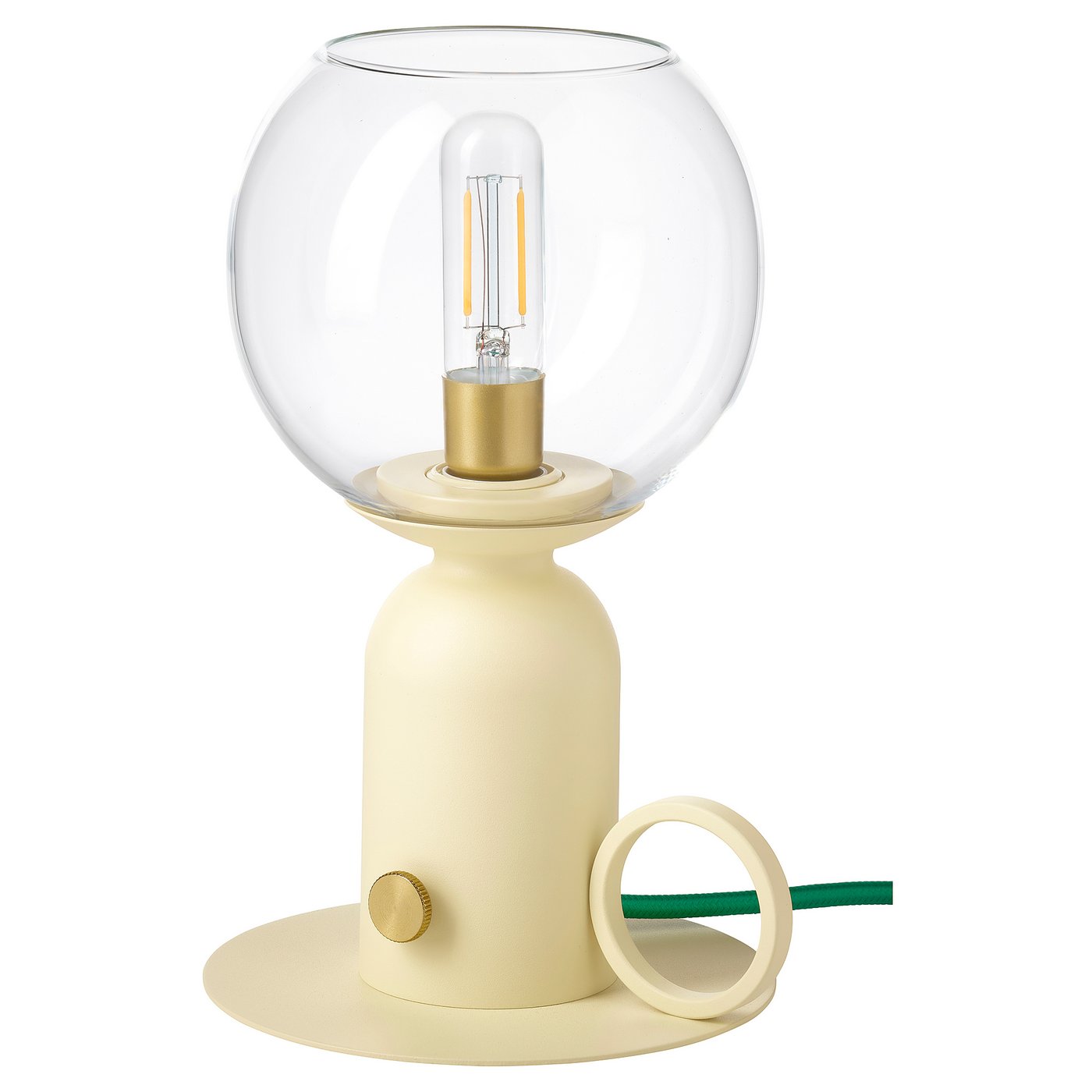 ÅSKMULLER table lamp, dimmable light yellow/green, 24 cm - IKEA
