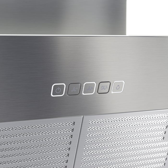 Wall mounted extractor hood, BEMÖTA, stainless steel colour, 70 cm - IKEA