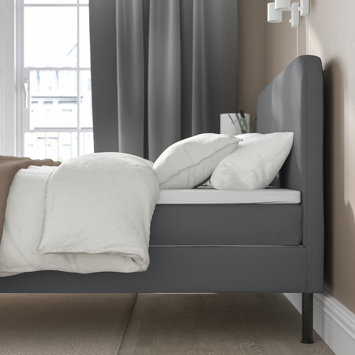 BLÅFJÄLLET divan bed, medium firm/Kabusa dark grey, 140x200 cm - IKEA