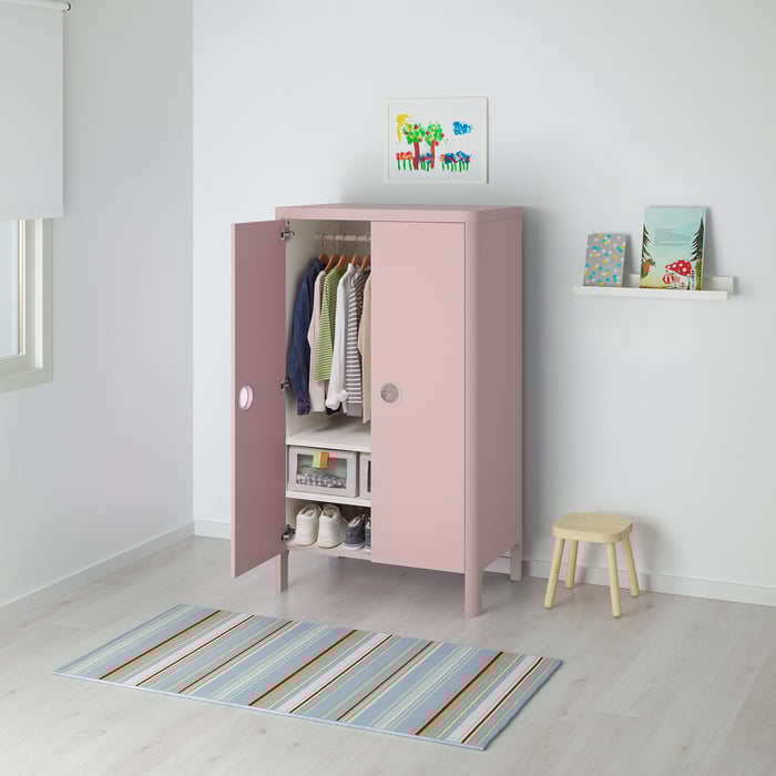 Busunge Wardrobe Light Pink 80x139 Cm Ikea