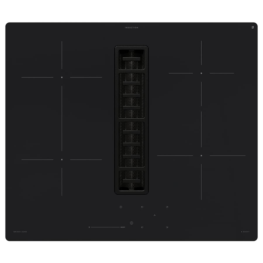 Induction hob/integrated extractor, FÖRDELAKTIG, black, 60 cm - IKEA