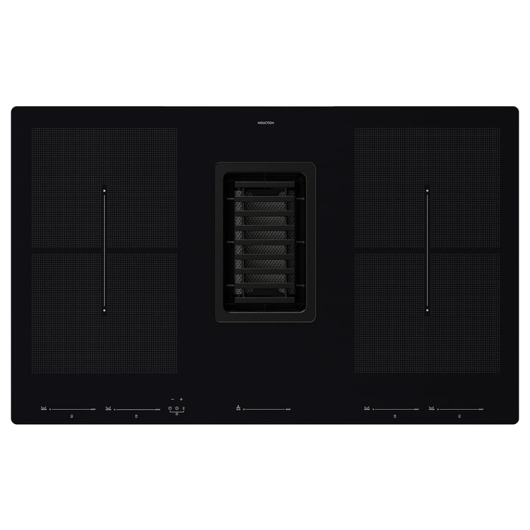 Induction hob/integrated extractor, FÖRDELAKTIG, black, 83 cm - IKEA