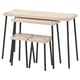 FRIDNÄS nesting tables with stools set of 4, black/birch effect - IKEA