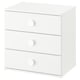 GODISHUS chest of 3 drawers, white, 60x40x60 cm - IKEA