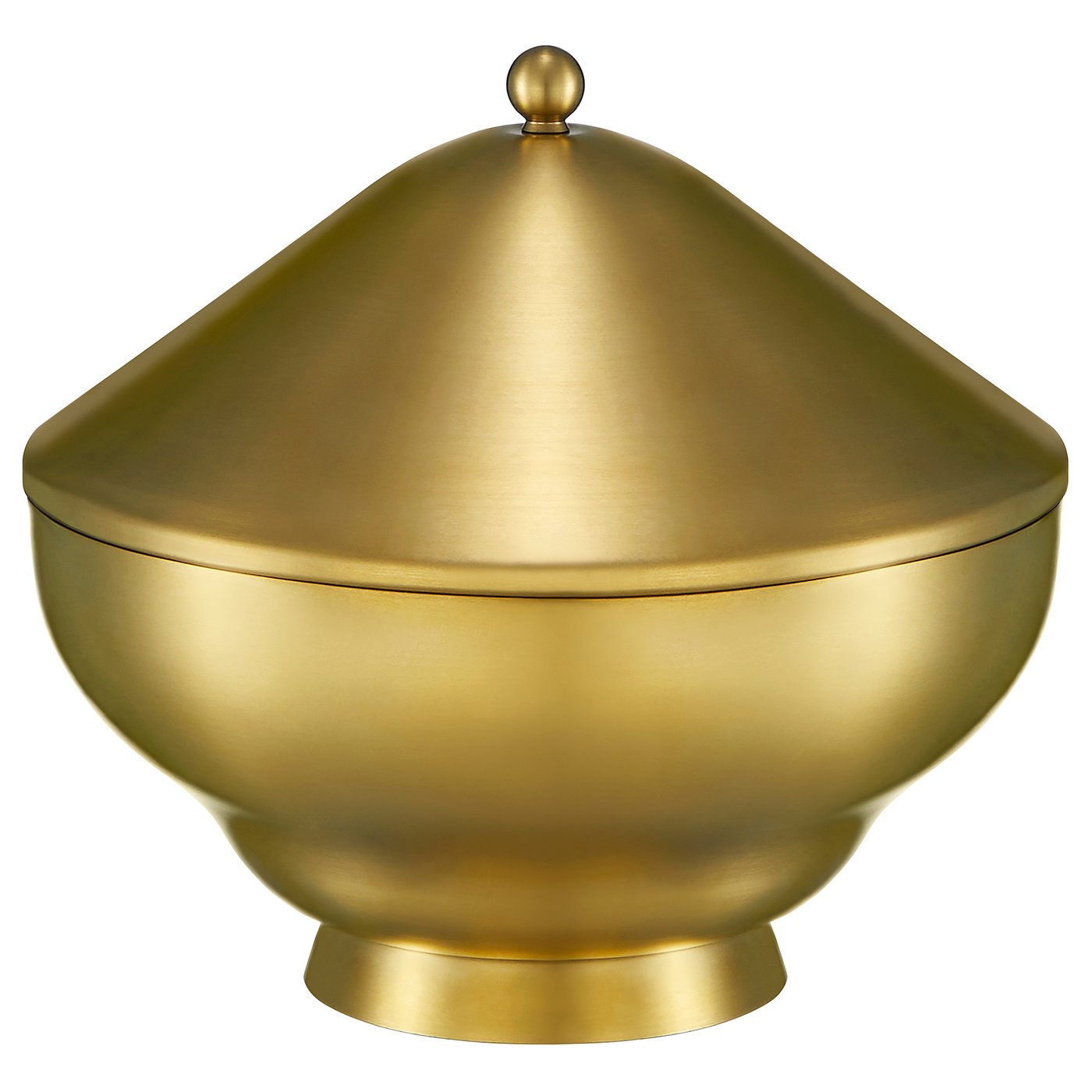 GOKVÄLLÅ serving bowl with lid, gold-colour - IKEA