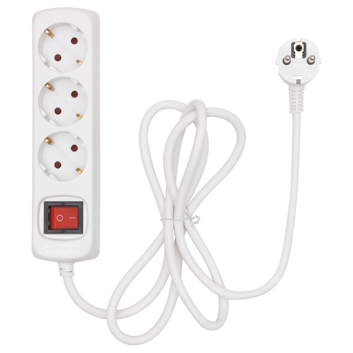 KOPPLA 3-way socket with switch - earthed, white - IKEA