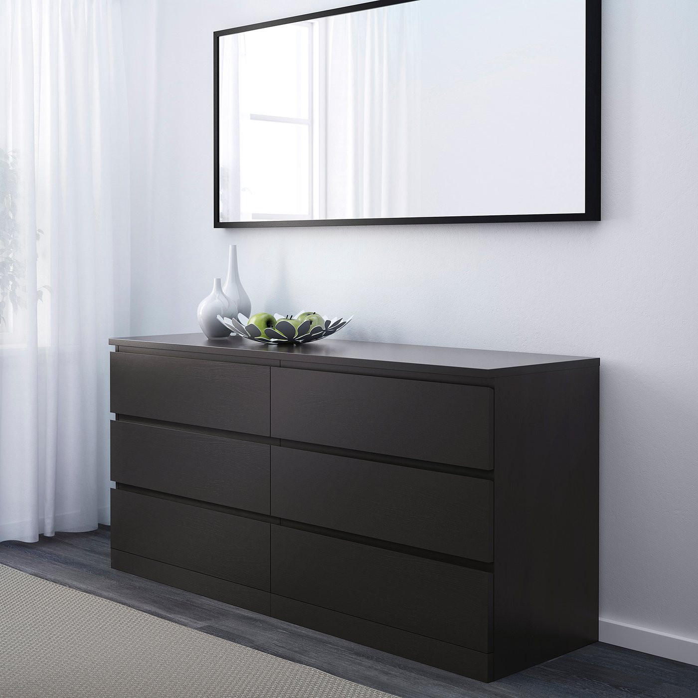 MALM bedroom furniture set of 4 black brown 160x200 cm IKEA