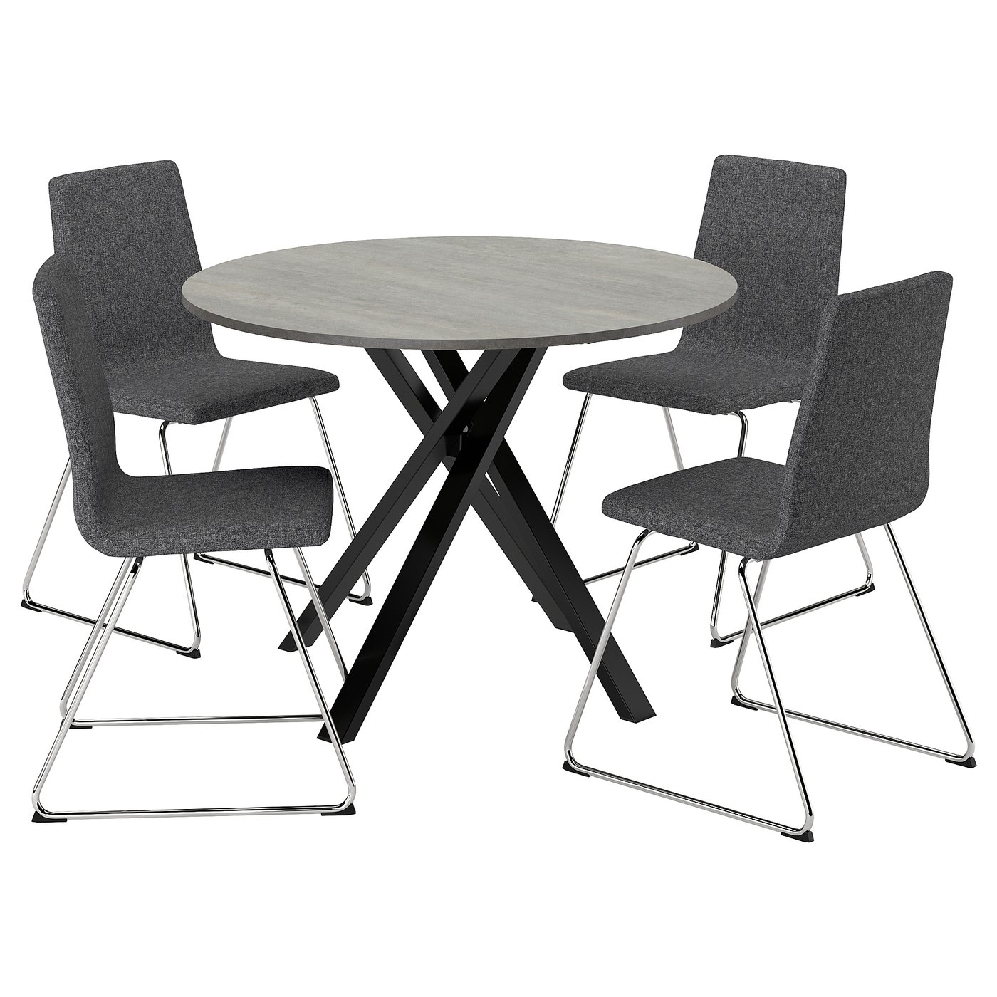 MARIEDAMM / LILLÅNÄS table and 4 chairs, dark grey/Gunnared dark grey ...