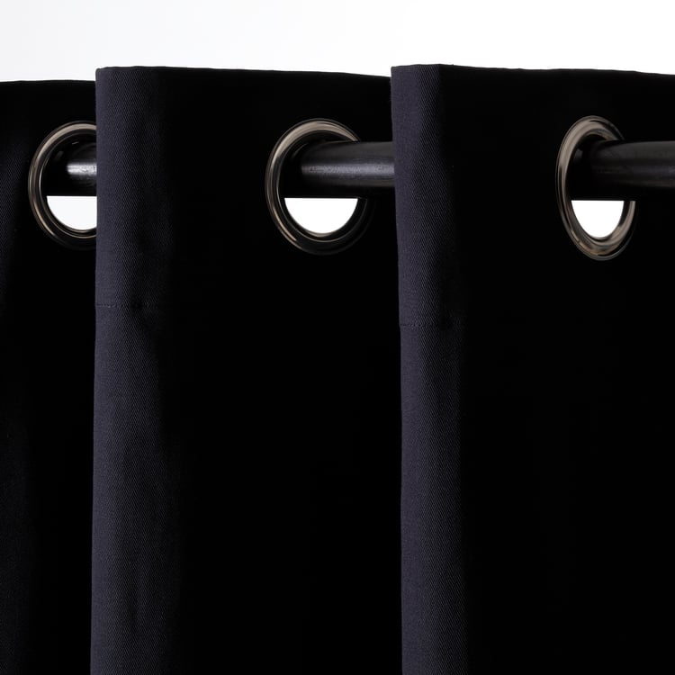 MERETE curtains, 1 pair, black/with eyelets, 145x300 cm - IKEA