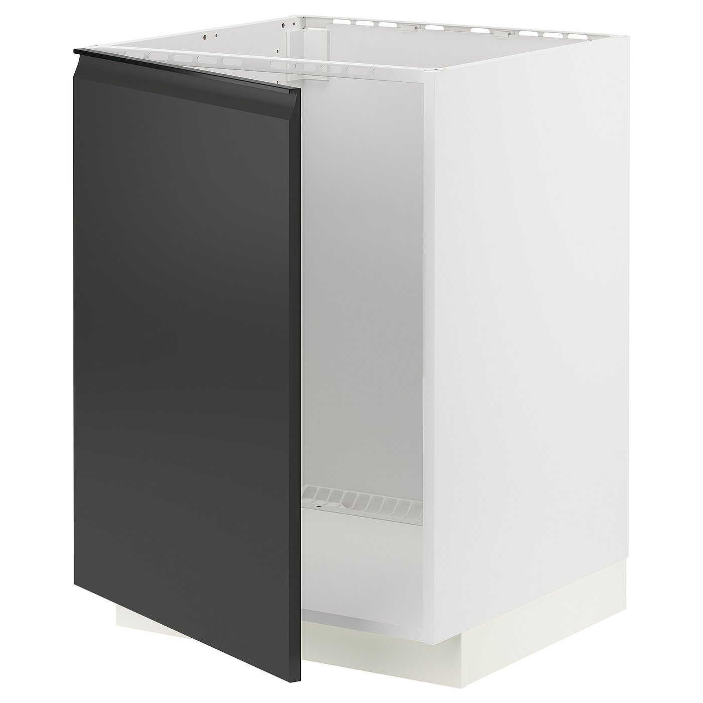 METOD base cabinet for sink, white/Upplöv matt anthracite, 60x60 cm - IKEA
