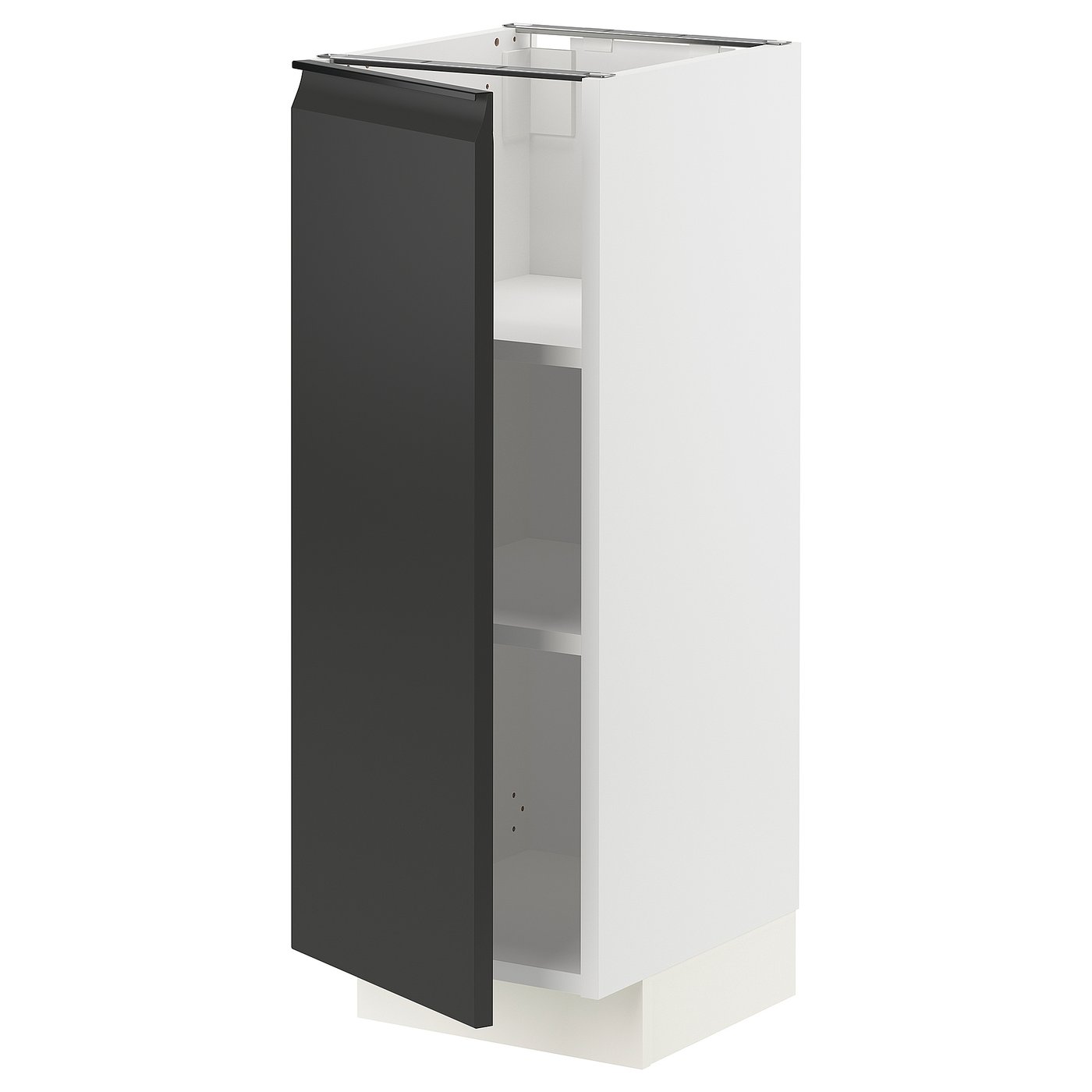 METOD base cabinet with shelves, white/Upplöv matt anthracite, 30x37 cm ...