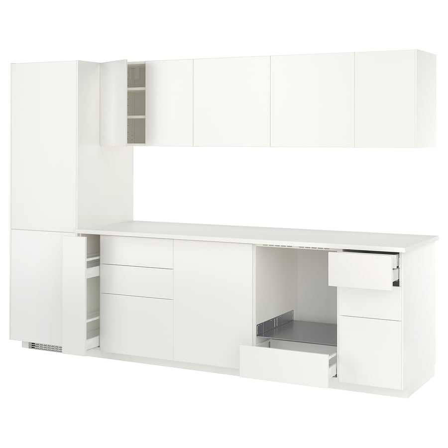 METOD kitchen, white/Veddinge white, 304x60x208 cm - IKEA