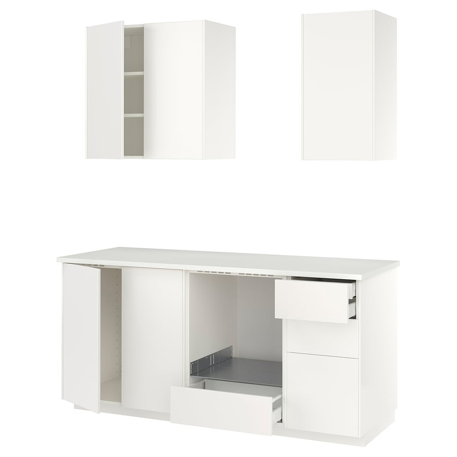 METOD kitchen, white/Veddinge white, 186x60x227 cm - IKEA