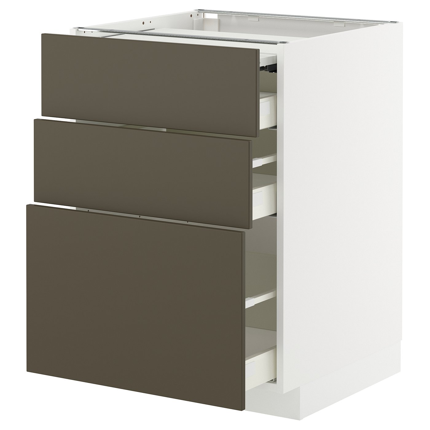 METOD / MAXIMERA bc w pull-out work surface/3drw - IKEA