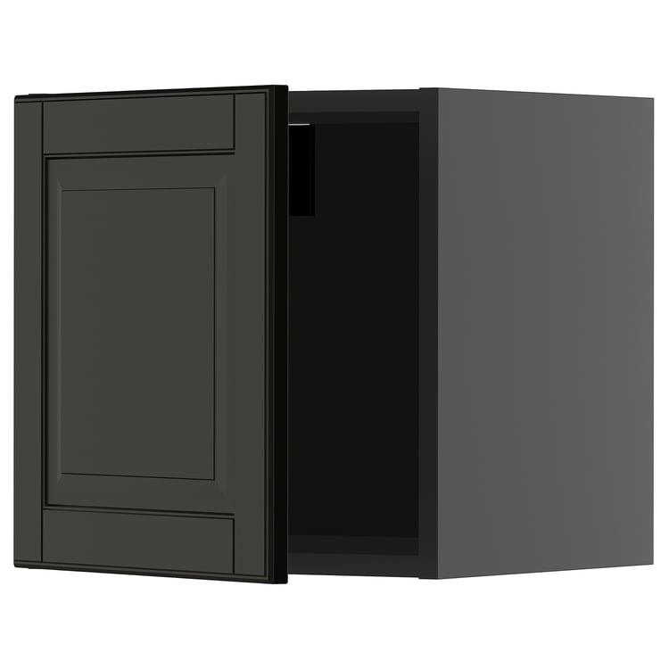 METOD wall cabinet, black-grey/Bodbyn black, 40x40 cm - IKEA