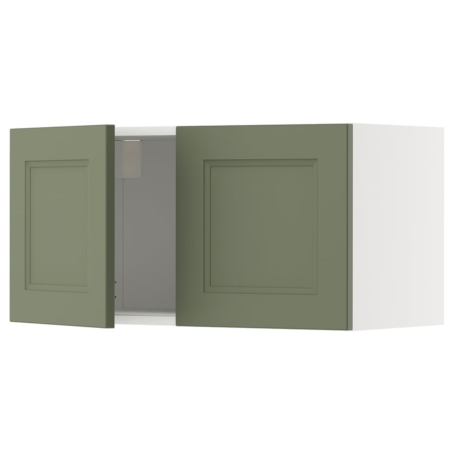 METOD wall cabinet with 2 doors, white/Axstad grey-green, 80x40 cm - IKEA