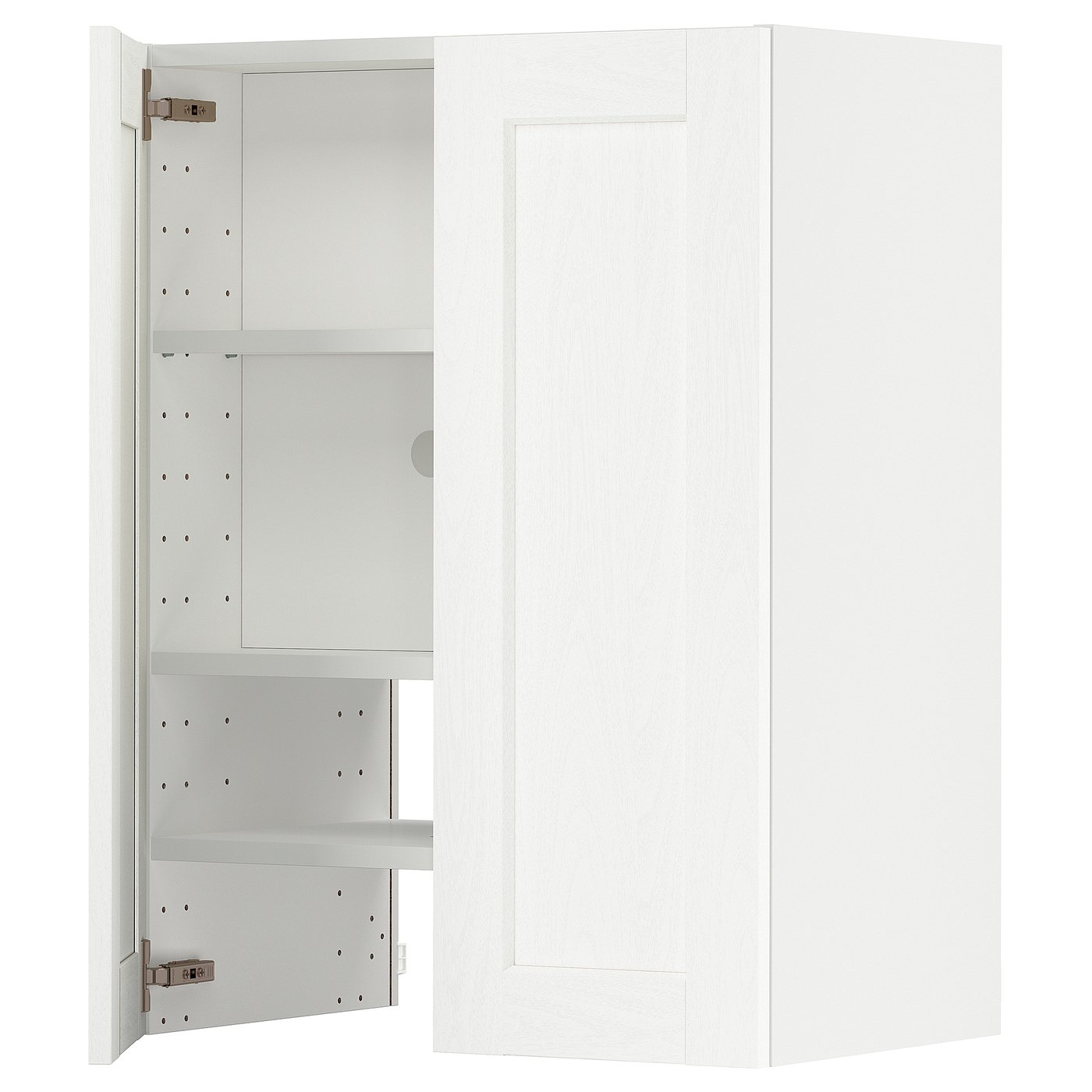 METOD wall cb f extr hood w shlf/door, white Enköping/white wood effect ...