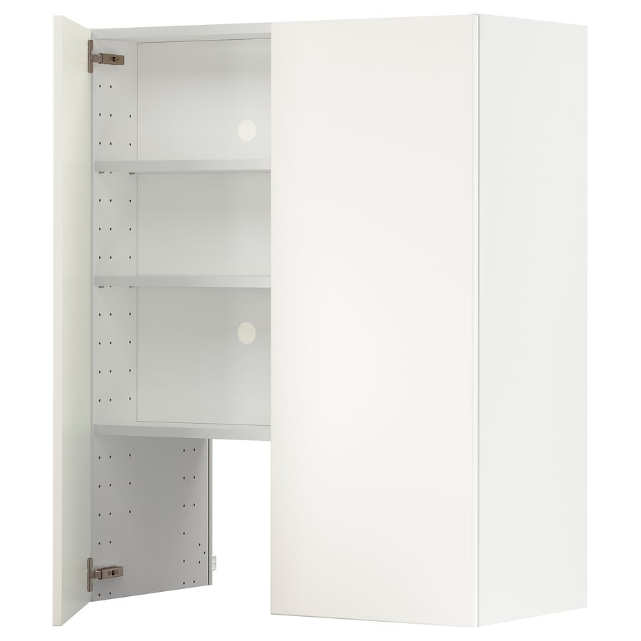 METOD wall cb f extr hood w shlf/door, white/Veddinge white, 80x100 cm ...