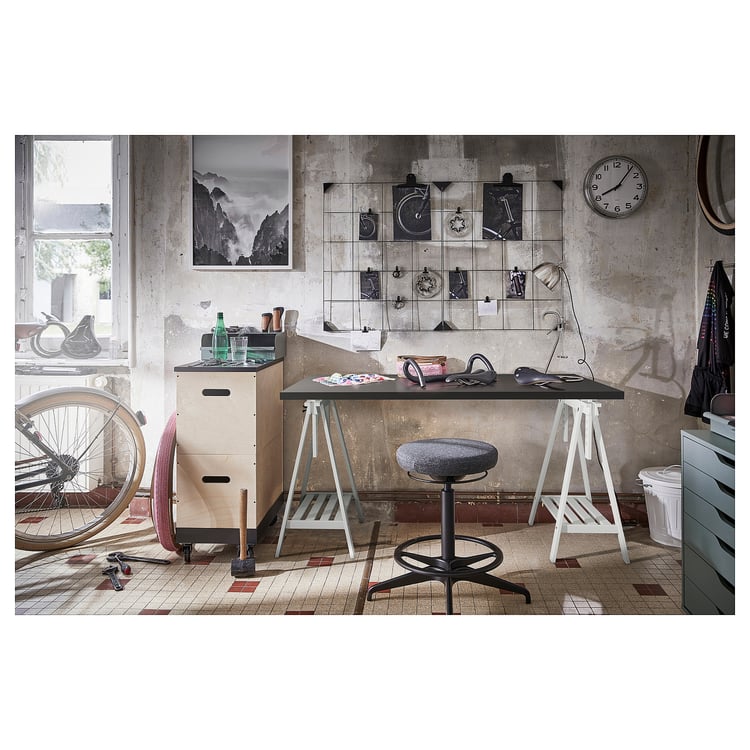 Trestle, MITTBACK, white solid wood, 58x70/93 cm - IKEA